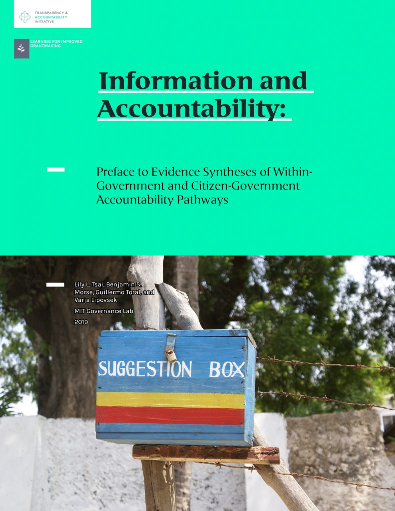Information and Accountability: Preface to Evidence Syntheses of Within ...